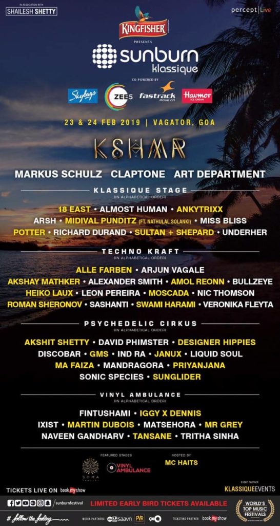 Sunburn Goa 2019 (Klassique) Announces A Stellar Lineup