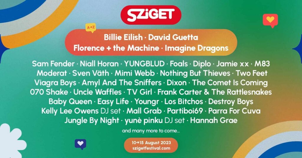 Sziget Festival line-up for 2023 EDMLI