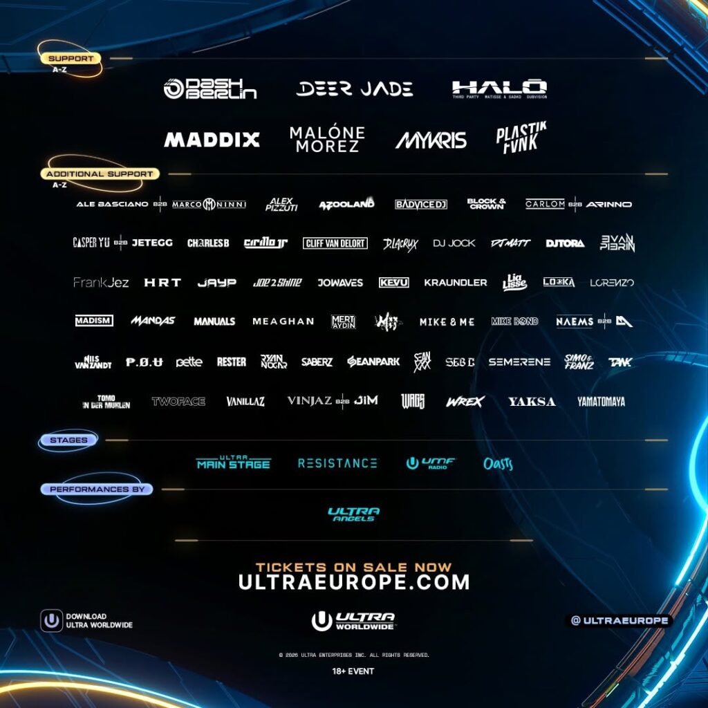 ULTRA Europe Unveils Phase 3 Lineup For 2026 Edition EDMLI